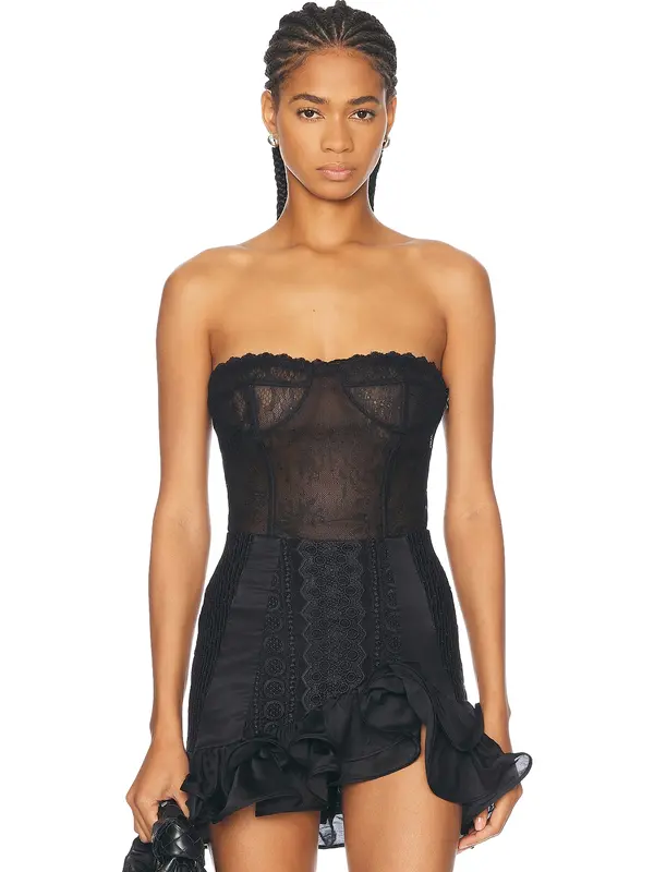 Charo Ruiz Ibiza Sette Bustier Top - Black Myth