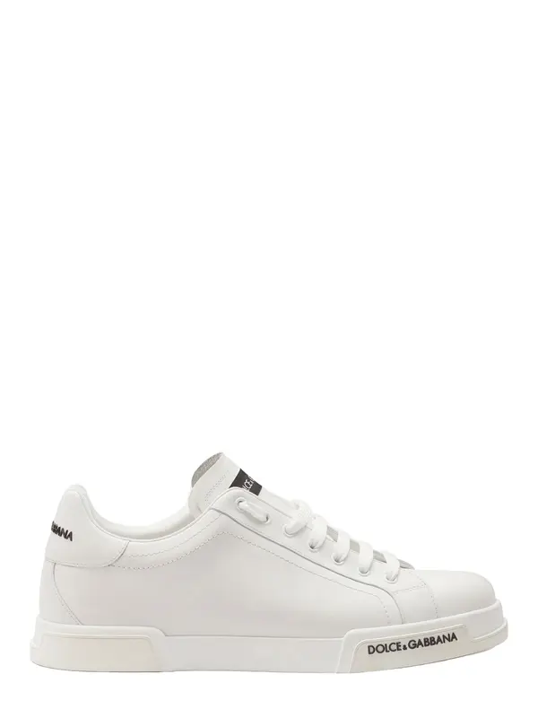 Dolce & Gabbana Calfskin Nappa Portofino Sneakers - White