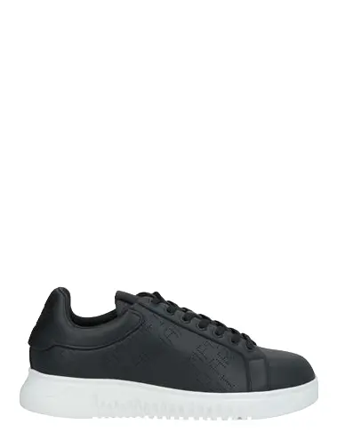 Emporio Armani Leather Low-top Sneakers - Black
