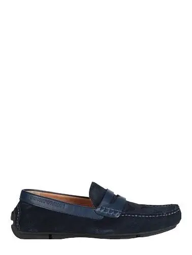 Emporio Armani Leather Loafers - Navy