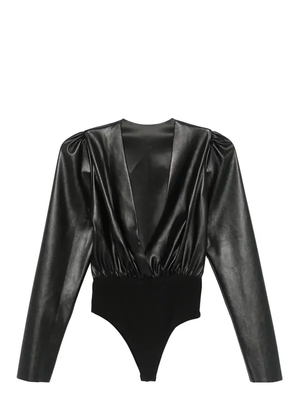 Alchemy Fashions X Lia Aram Faux-leather Bodysuit - Black
