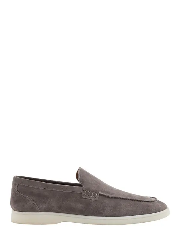 REISS Kason Suede Slip-on Loafers - Grey