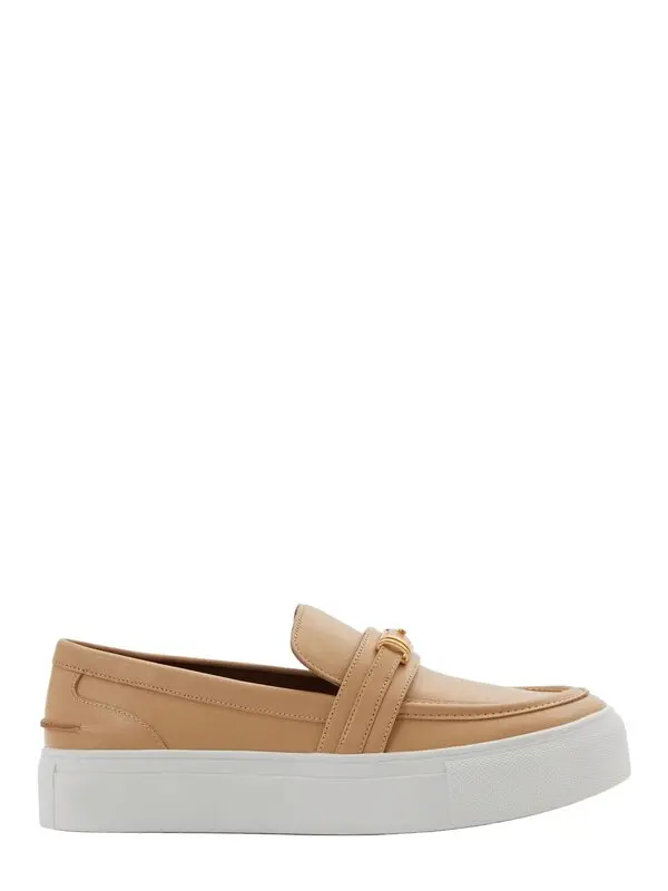 REISS Adelina Leather Loafer Sneakers - Neutral