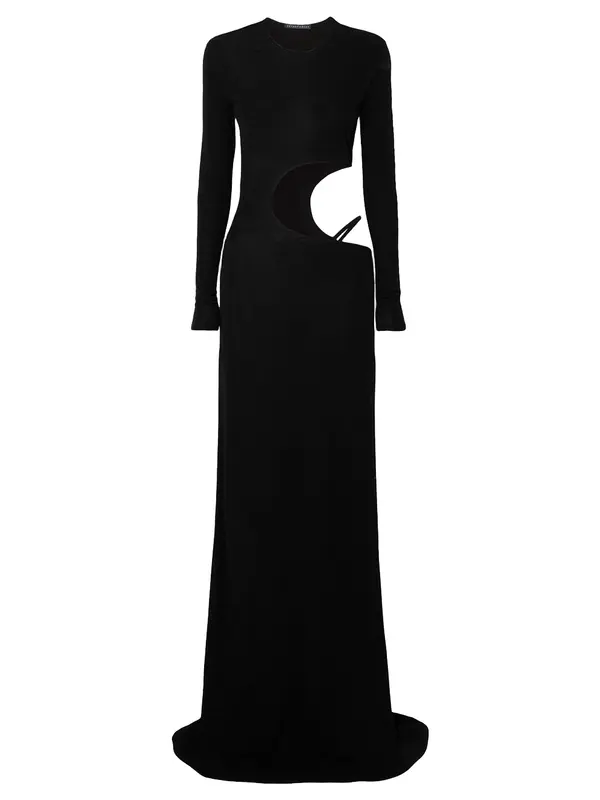 Zeynep Arçay Cutout Jersey Maxi Dress - Black
