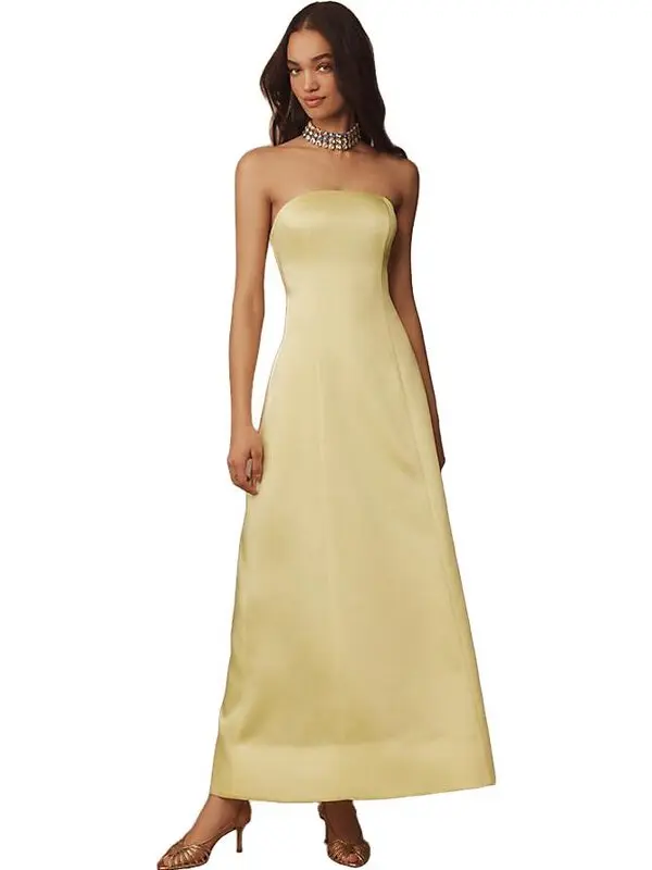 MARE MARE Piper Strapless Fit & Flare Maxi Dress - Butter Yellow