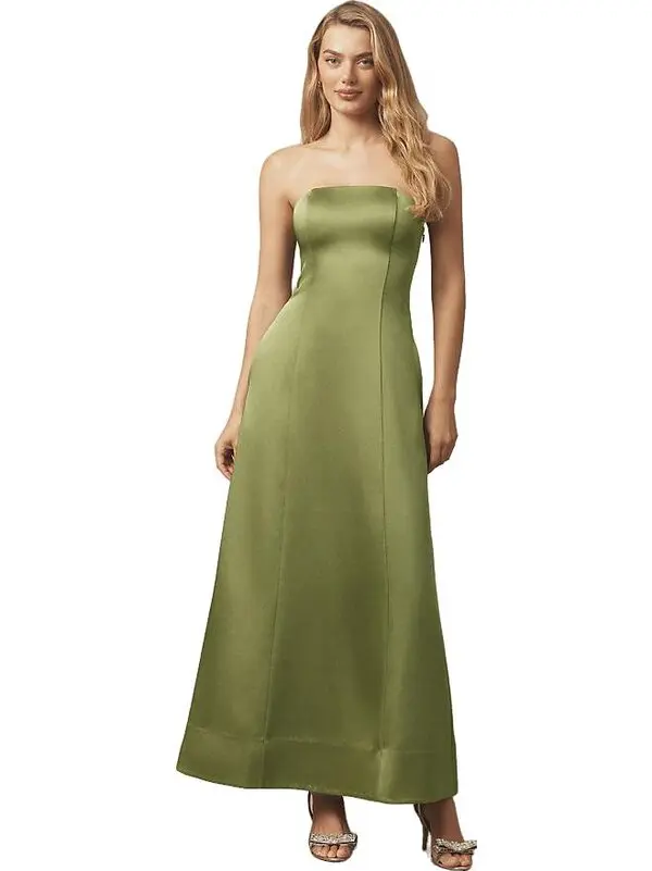 MARE MARE Piper Strapless Fit & Flare Maxi Dress - Green