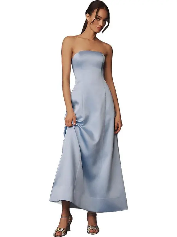 MARE MARE Piper Strapless Fit & Flare Maxi Dress - Sky Blue