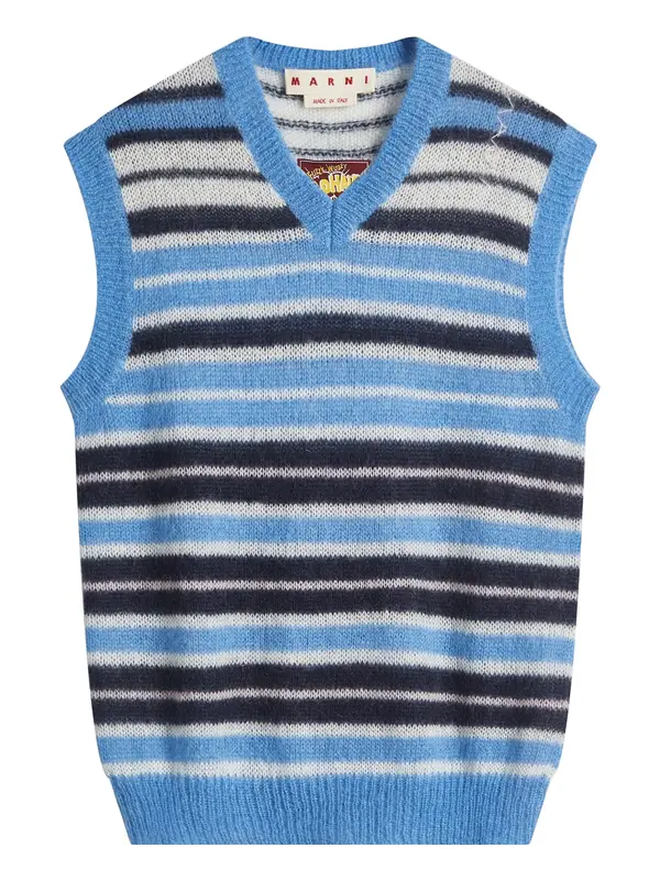 Marni Stripe Mohair Vest - Blue Lilac