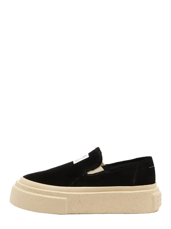 MAISON MARGIELA Suede Platform Slip-on Sneakers - Black