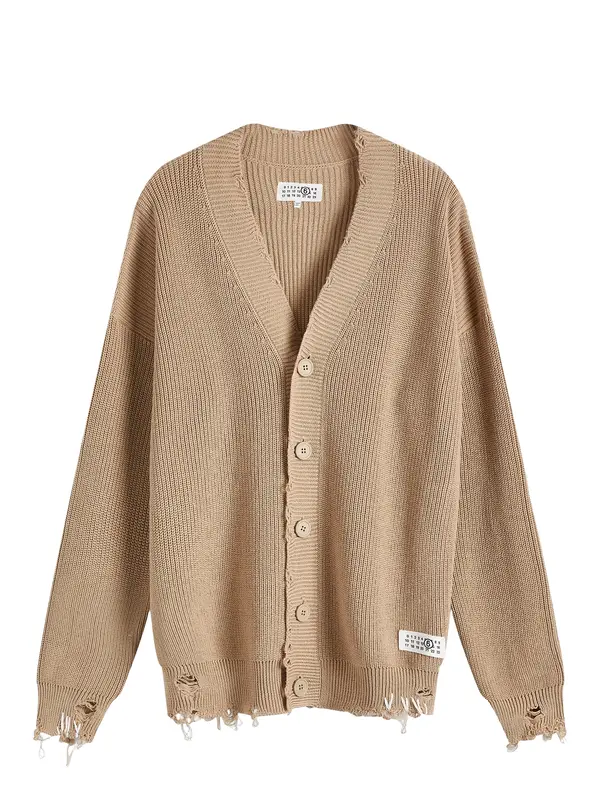 MAISON MARGIELA Distressed Cardigan - Beige