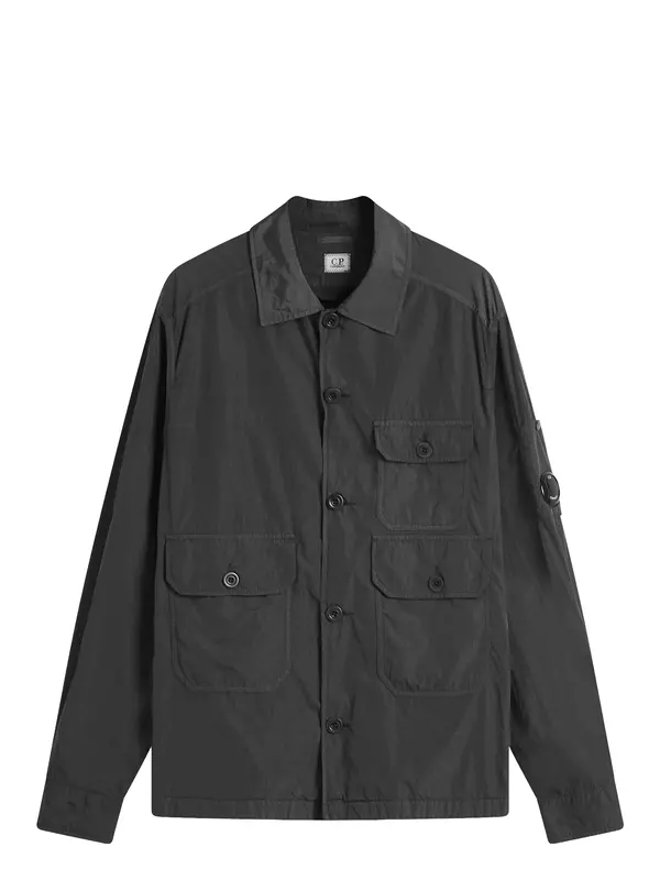 C.P. COMPANY Chrome-r Full Button Overshirt - Black