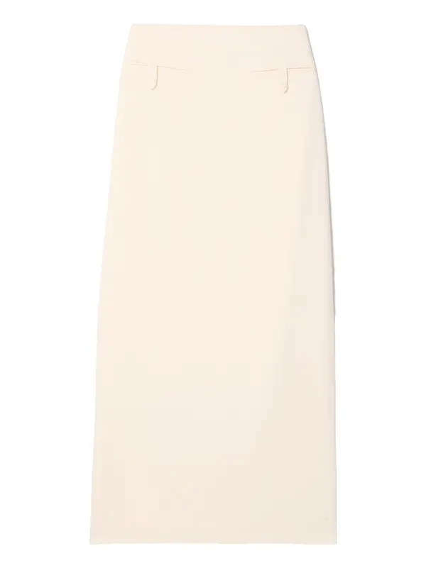 Staud Smith Crepe Midi Skirt - Ecru