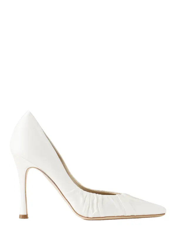 DANIELLE FRANKEL Nala Ruched Satin Pumps - Ivory