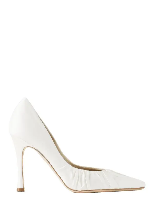 DANIELLE FRANKEL Nala Ruched Satin Pumps - Neutrals