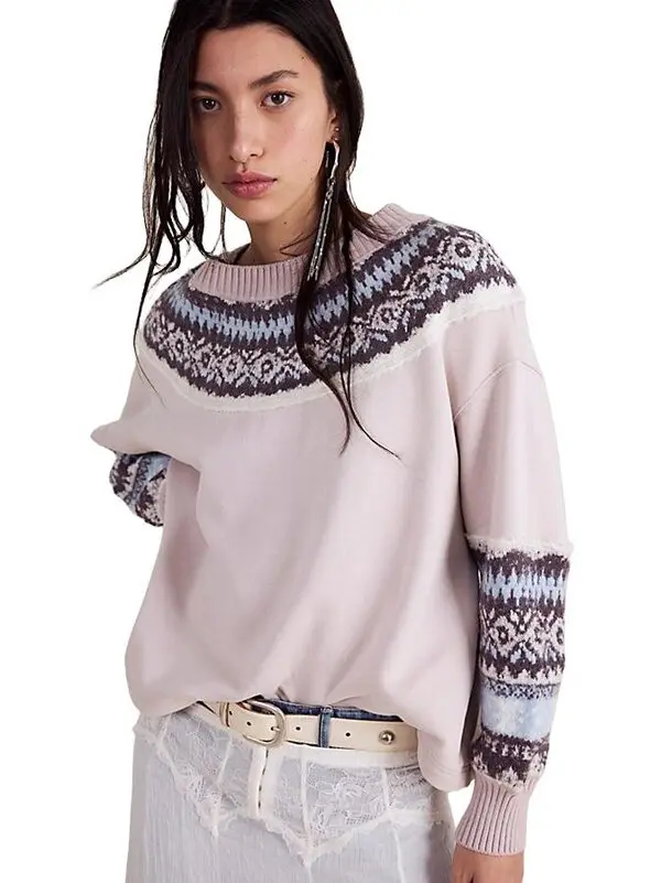 Free People Chilly Sweatshirt - Hushed Violet Combo