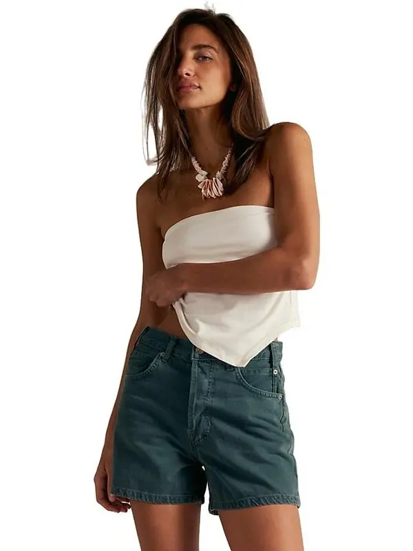 Free People We The Free Tippi Denim Shorts - Foxfire Green