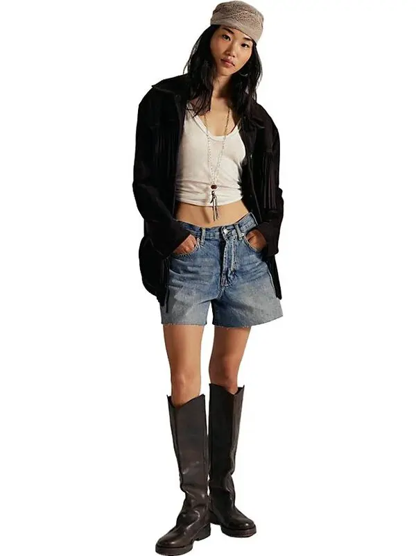 Free People We The Free Tippi Denim Shorts - In Your Town Torn Up