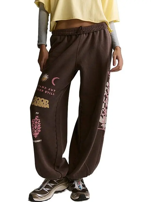 Free People All Star Graphic Track Pants - Choolate Combo