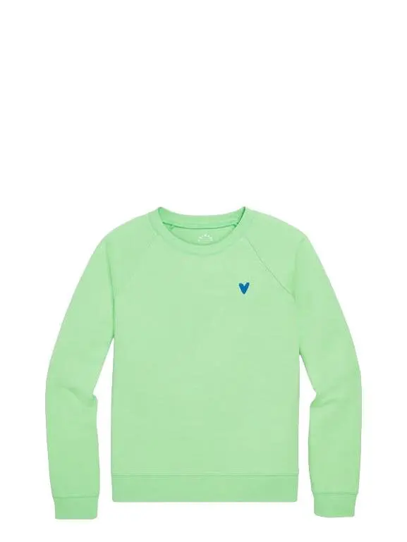 PRIMARY Embroidered Heart Crewneck Sweatshirt - Pear