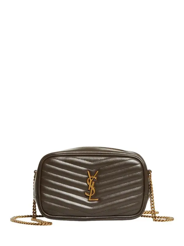 Saint Laurent Mini Lou Matelassé Leather Camera Bag - Light Musk