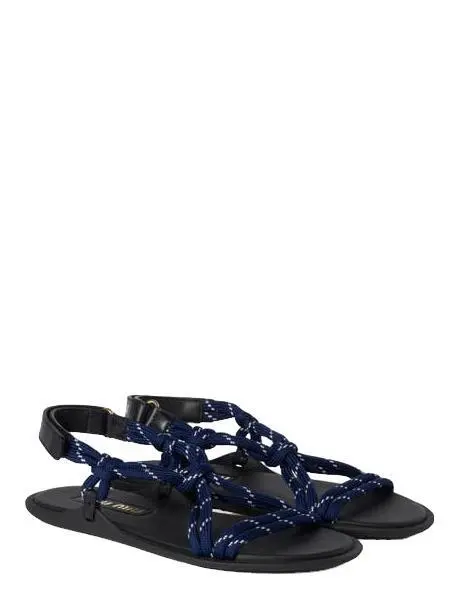 Miu Miu Nastro Cord Sandals - Baltico