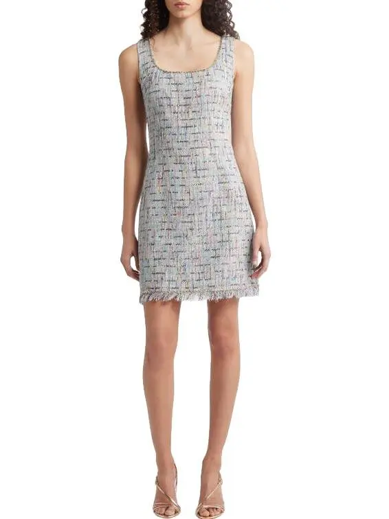 Kobi Halperin Novi Sleeveless Tweed Minidress - White Multi