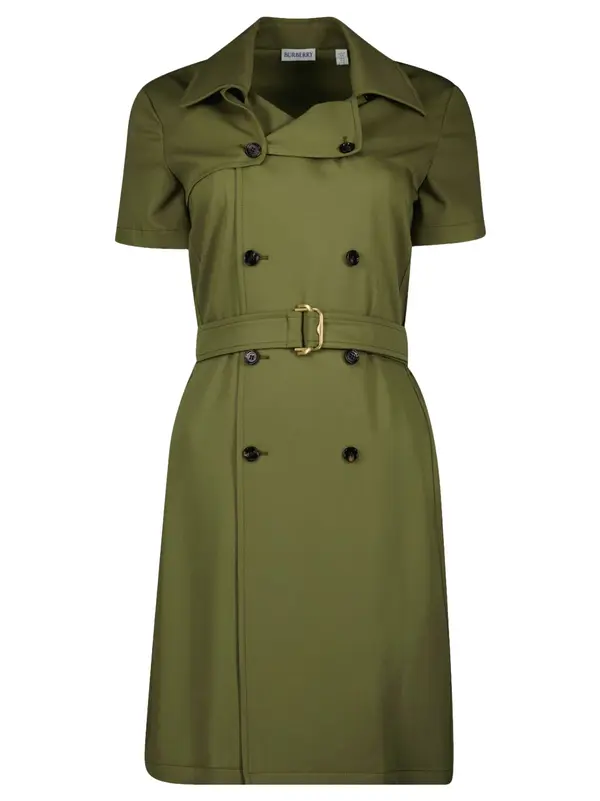 Burberry Trench Style Shirt Dress - Green