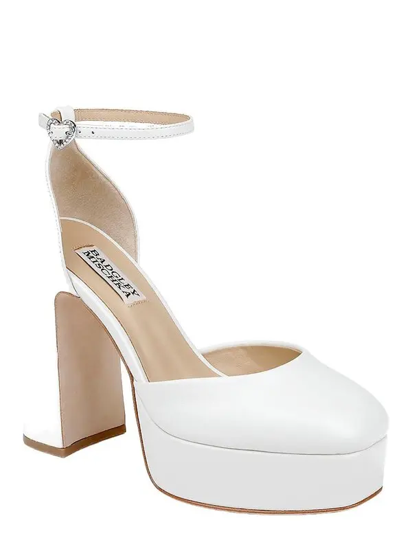 Badgley Mischka Jayda Ii Platform Pumps - White Leather