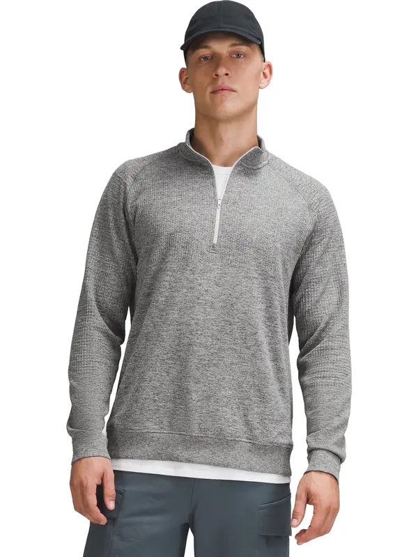 Lululemon Engineered Warmth Half Zip - Tri Heather Vapor/gull Grey/black