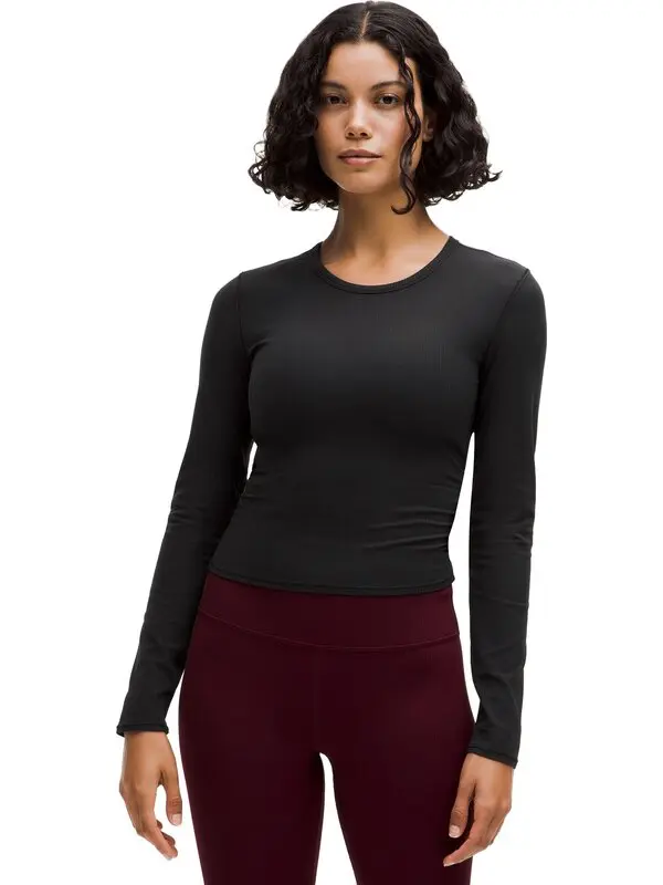 Lululemon All It Takes Back-twist Ribbed Long-sleeve Shirt - Black