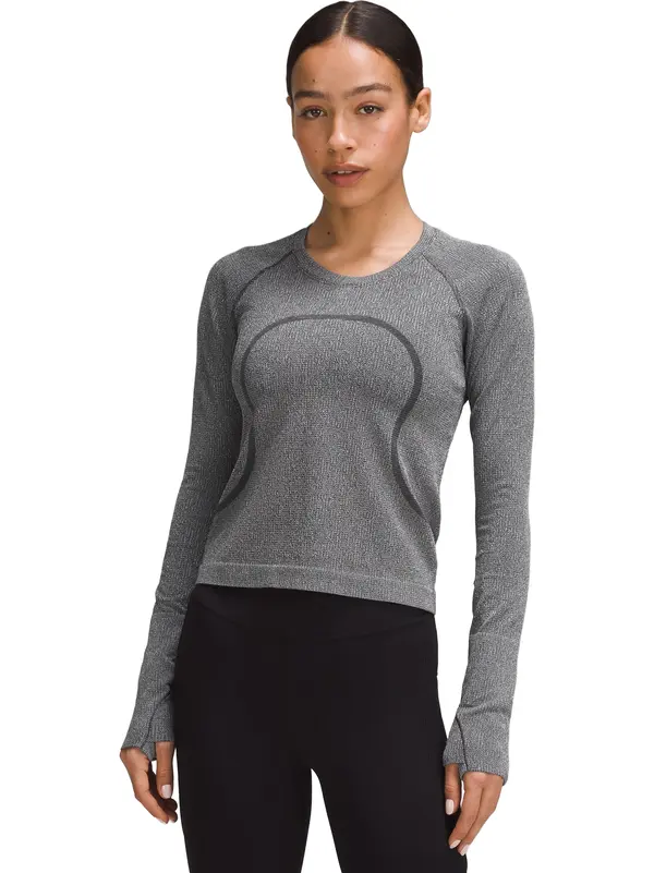Lululemon Swiftly Tech Long-sleeve Shirt - Parallel Texture Black/white