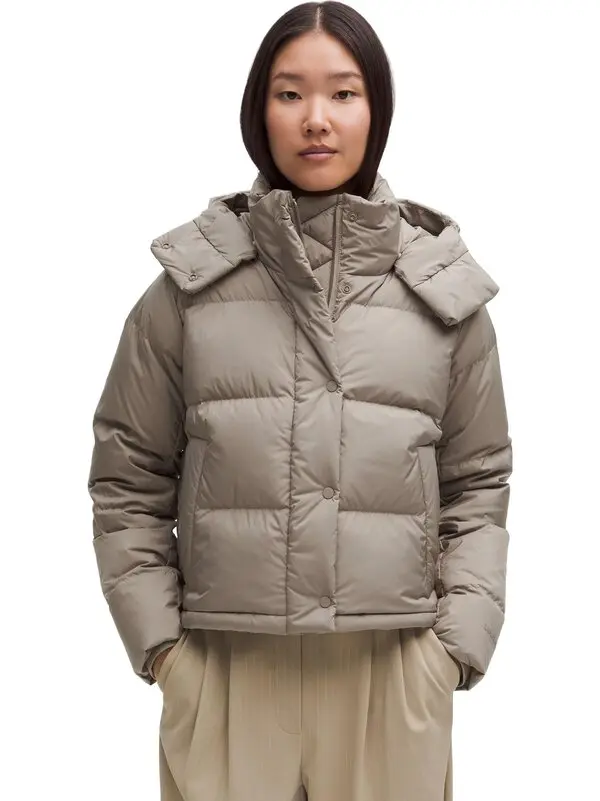 Lululemon Wunder Puff Cropped Jacket - Warm Ash Grey