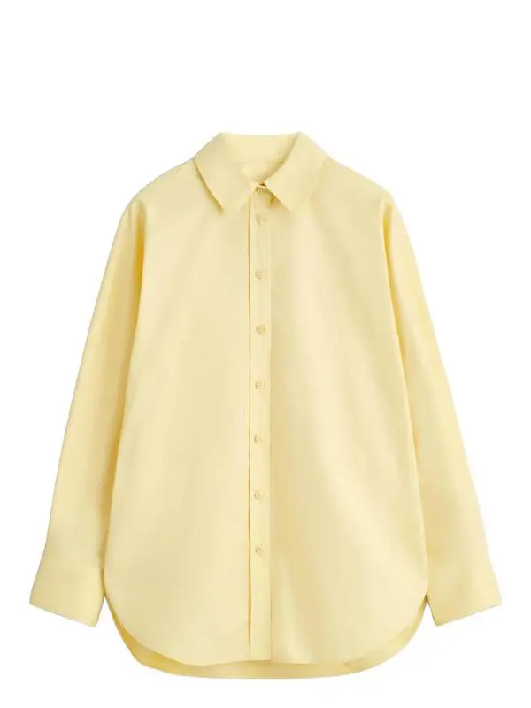 Cos Relaxed Fit Cotton Shirt - Yellow