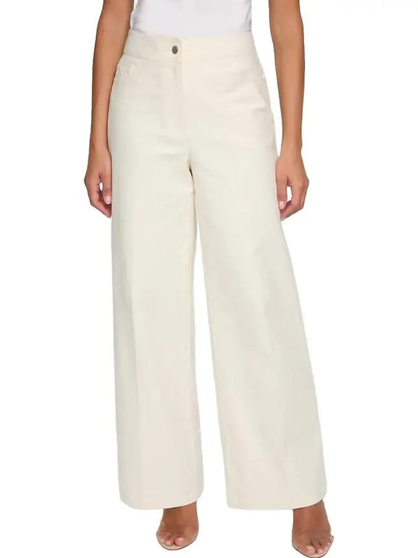 Elie Tahari Leith High Waist Cotton Pants - Ecru