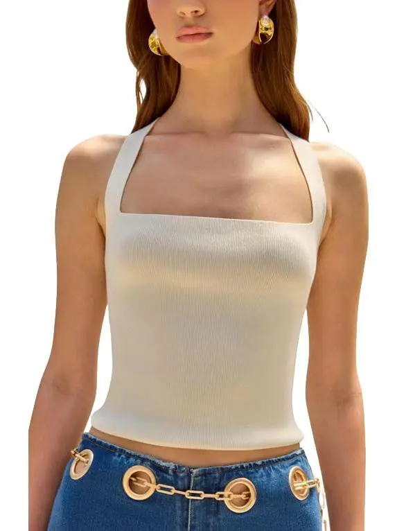 Cult Gaia Crawford Rib Tank - Off White