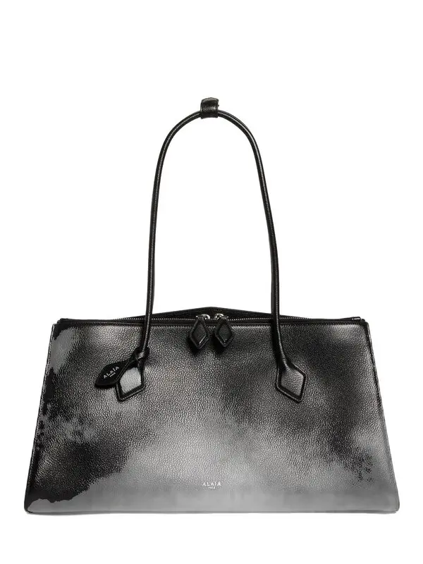 Alaïa Le Teckel Grained Leather Tote - Noir
