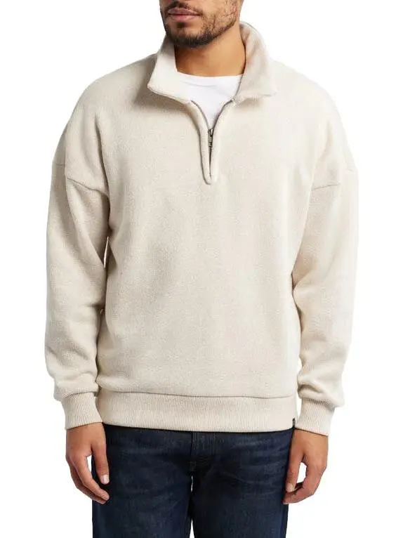 THREADS 4 THOUGHT Gabe Oversize Fleece Quarter Zip Pullover - Bone