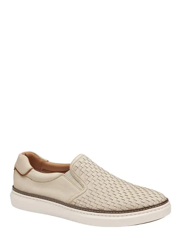 Johnston & Murphy Woven Slip-on Sneaker - Beige Nubuck