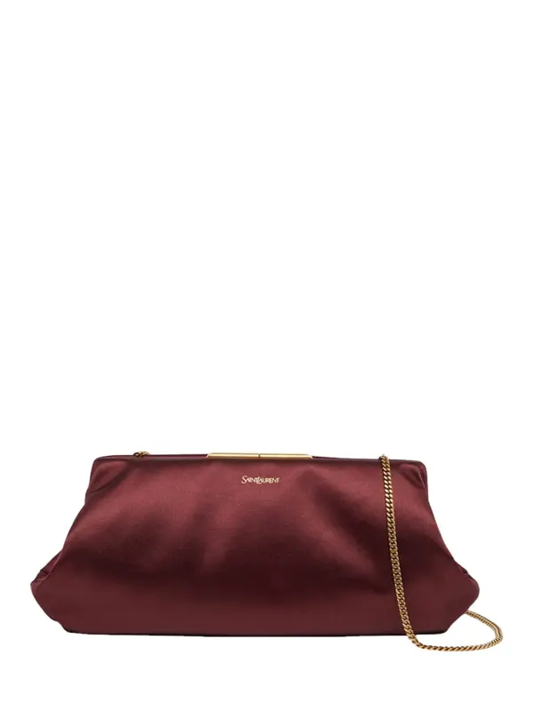 Saint Laurent - Saint Laurent Small Clutch Bag In Satin With Chain