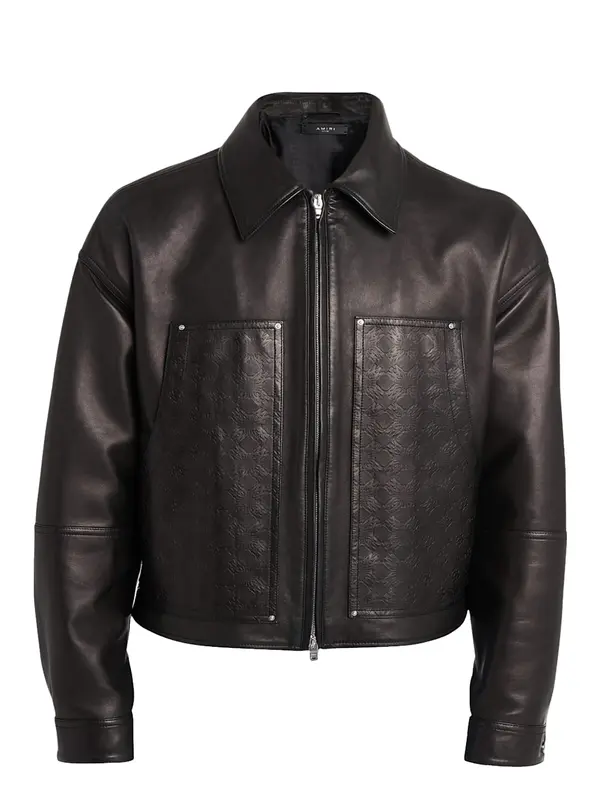 Amiri Ma Quad Leather Work Jacket - Black