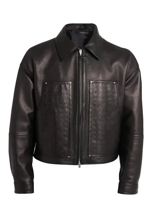 Amiri Ma Quad Leather Work Jacket - Black