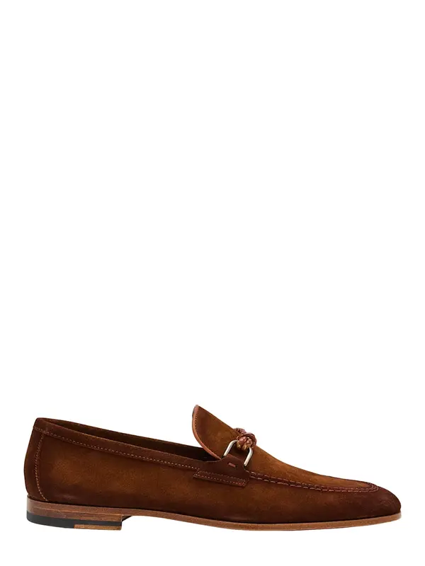 Magnanni Silvano Suede Bit Loafers - Cognac