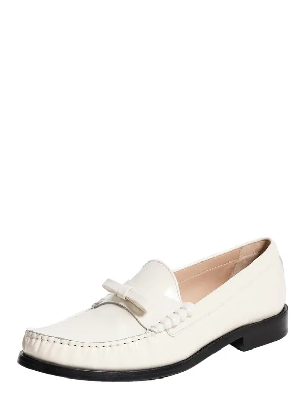 STUART WEITZMAN Lottie Bow Loafers - Cream