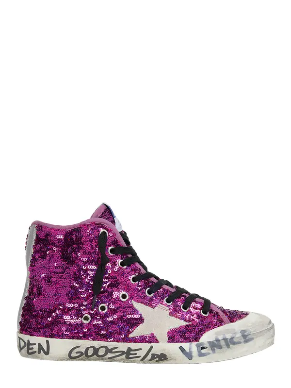 Golden Goose Francy High-top Sneakers - Violeticesilver