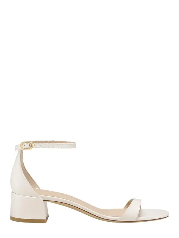 STUART WEITZMAN Nudist Leather Ankle-strap Sandals - Cream
