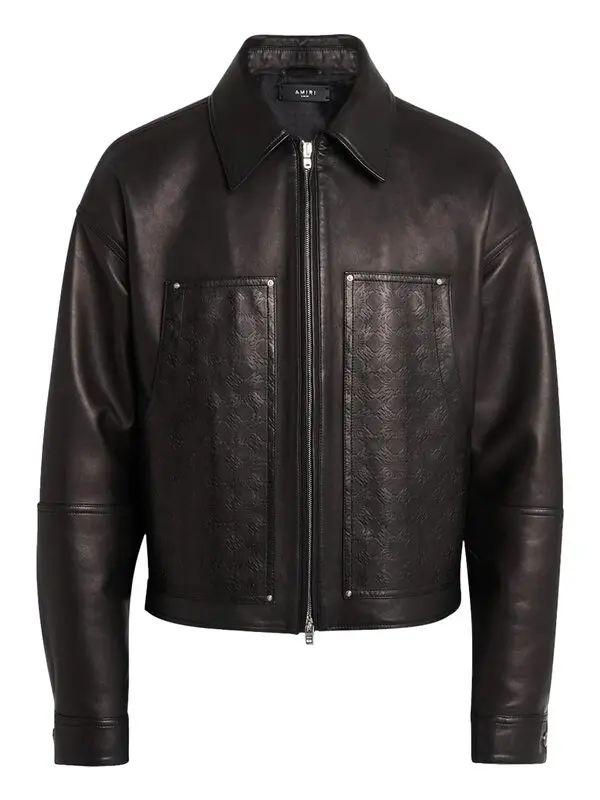 Amiri Ma Quad Leather Work Jacket - Black