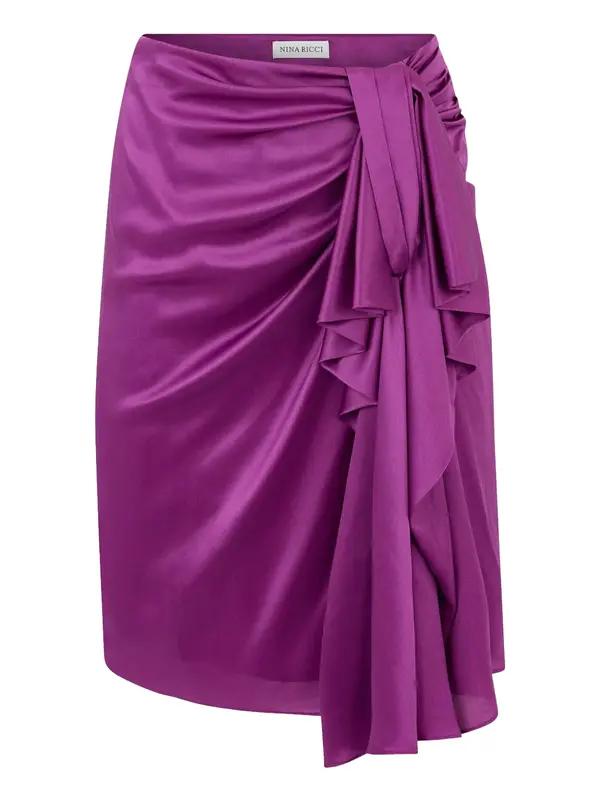 Nina Ricci Asymmetric Draped Mini Skirt - Purple