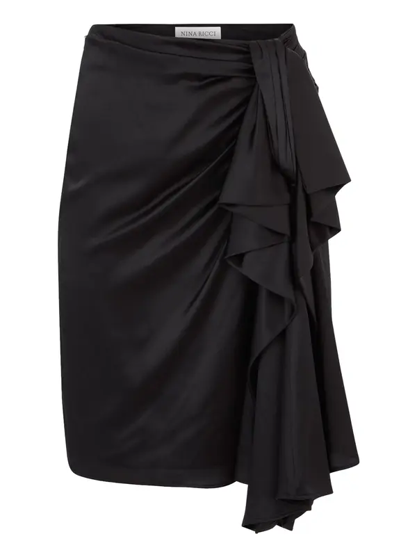Nina Ricci Asymmetric Bow-detail Skirt - Black