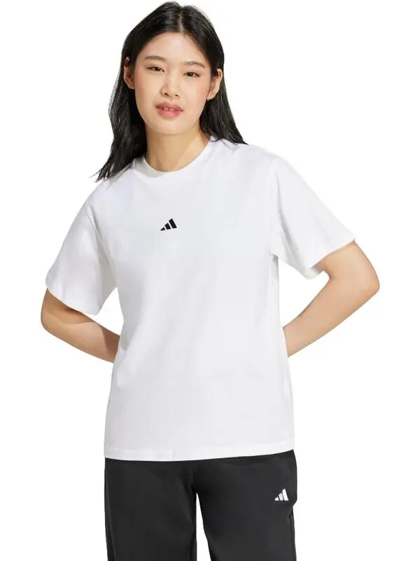 Adidas Essentials Small Logo Cotton Tee - White / Black