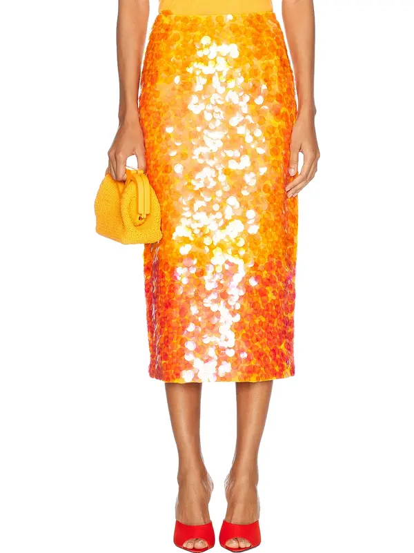 Carolina Herrera Midi Skirt - Marigold Multi